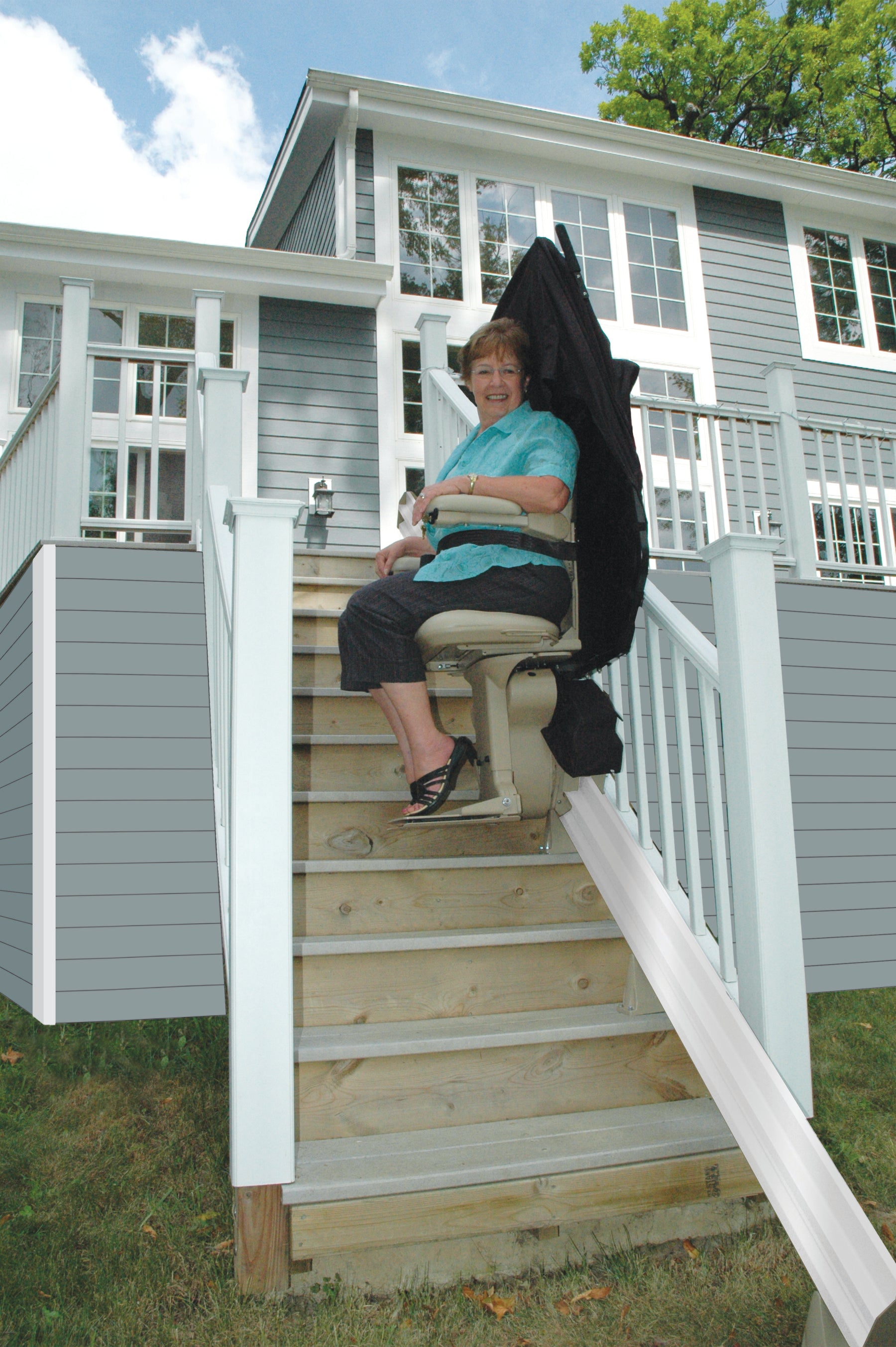 Bruno Elite Outdoor Straight Stair Lift SRE-2010E | HomeTown Mobility ...